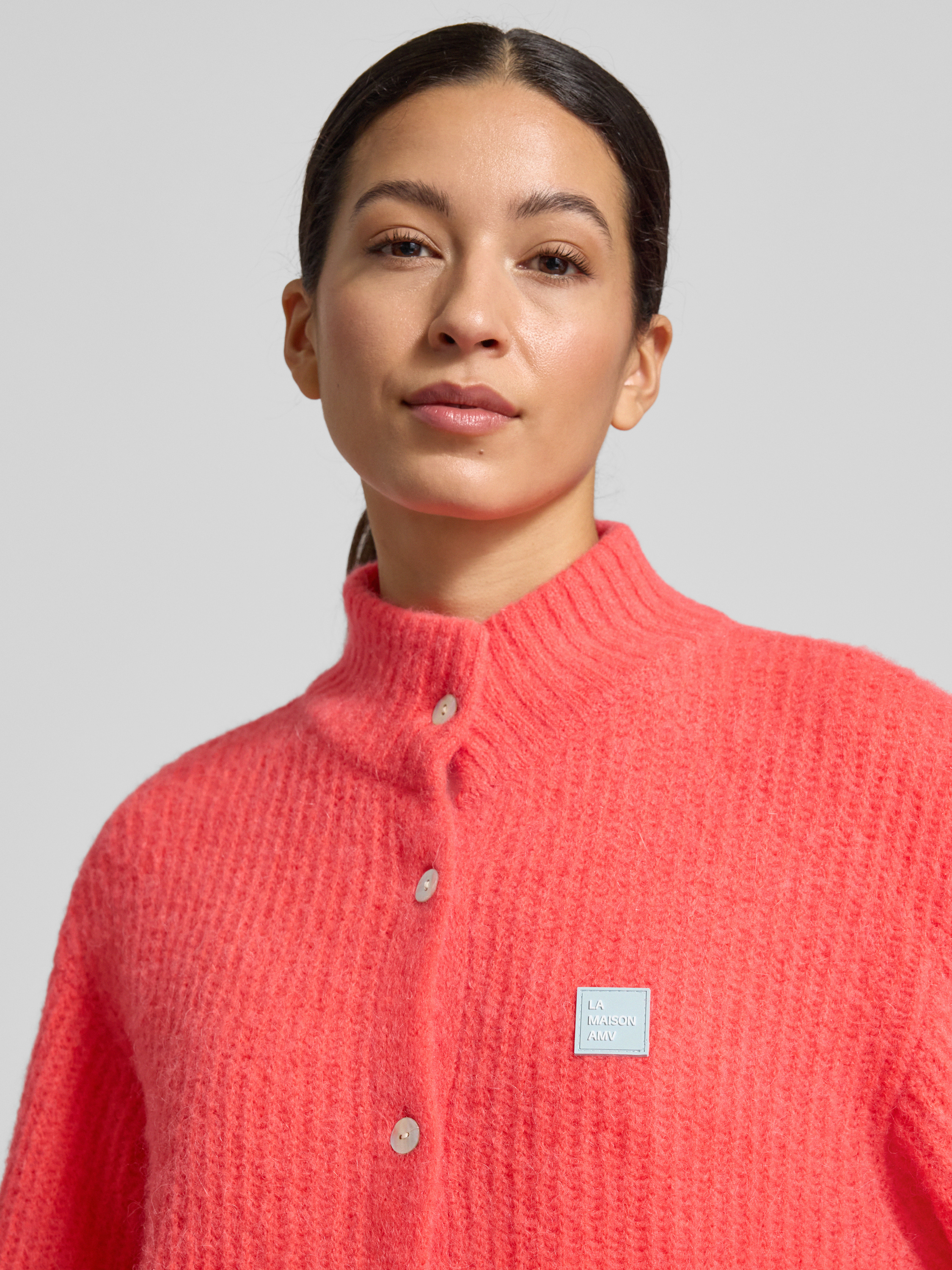 American Vintage Vest met knoopsluiting in lichtrood gemêleerd online ...