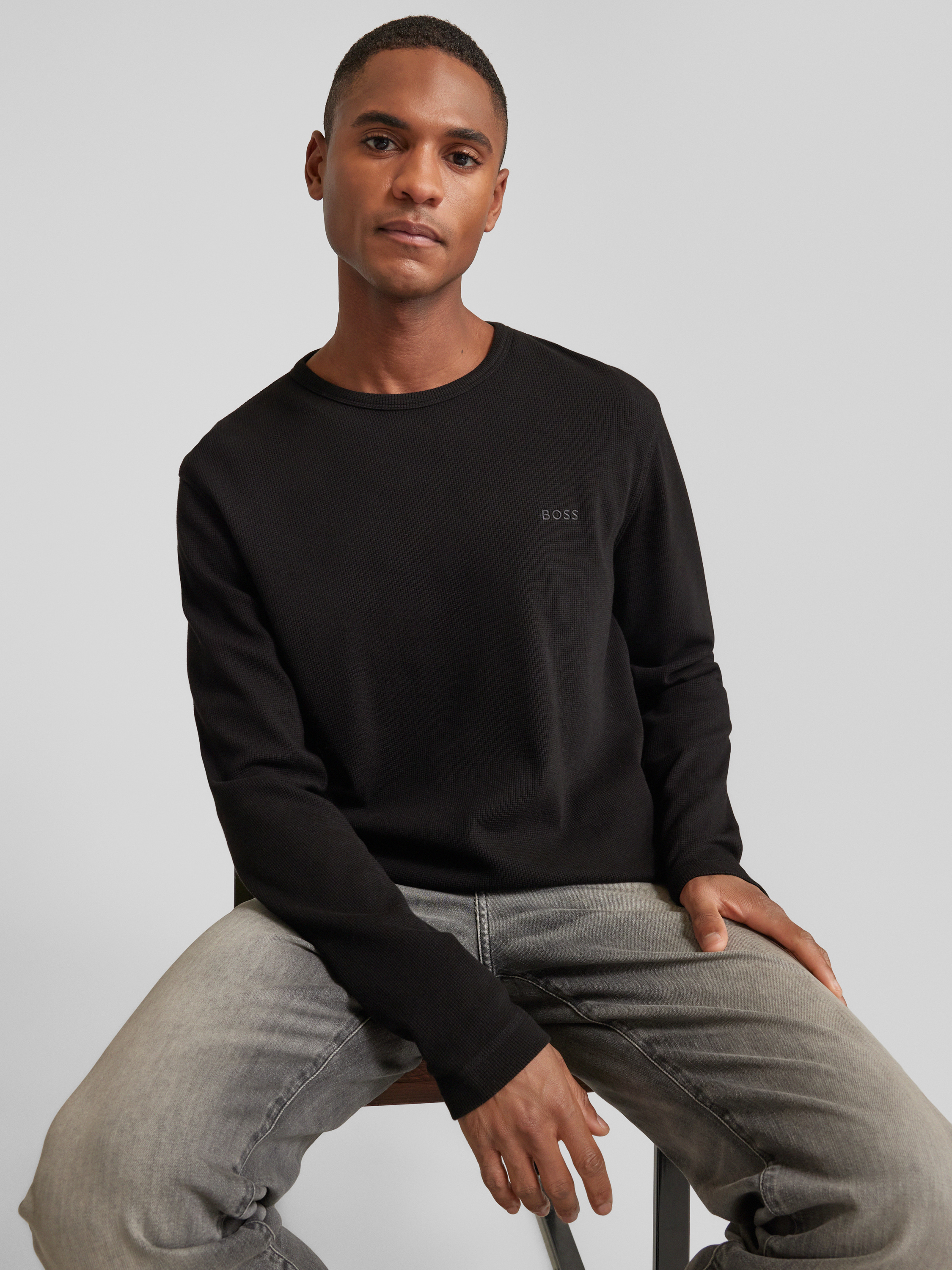 BOSS Orange Regular Fit Langarmshirt mit Label-Stitching Modell ...