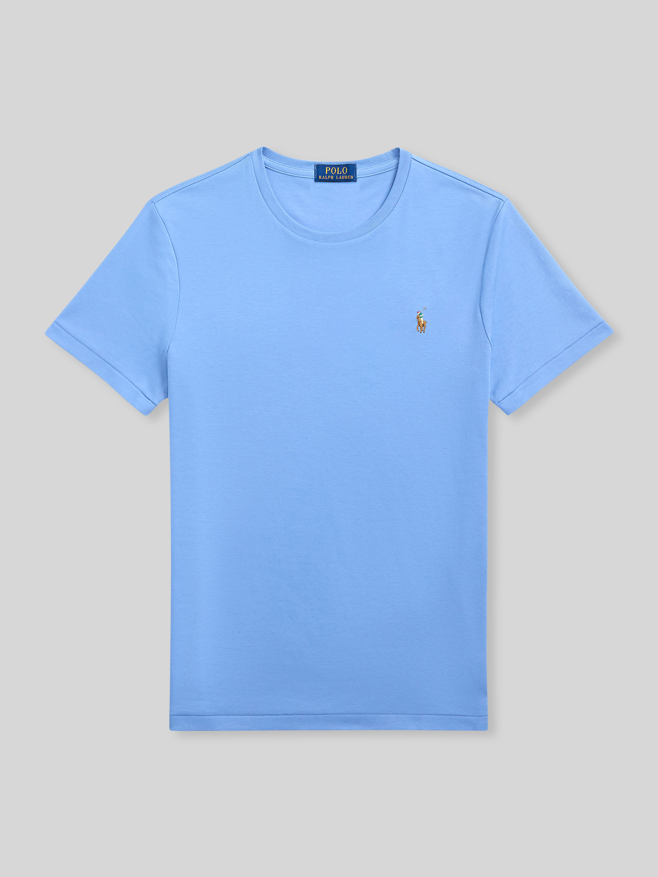 Polo Ralph Lauren Regular fit T-shirt van puur katoen in oceaanblauw ...