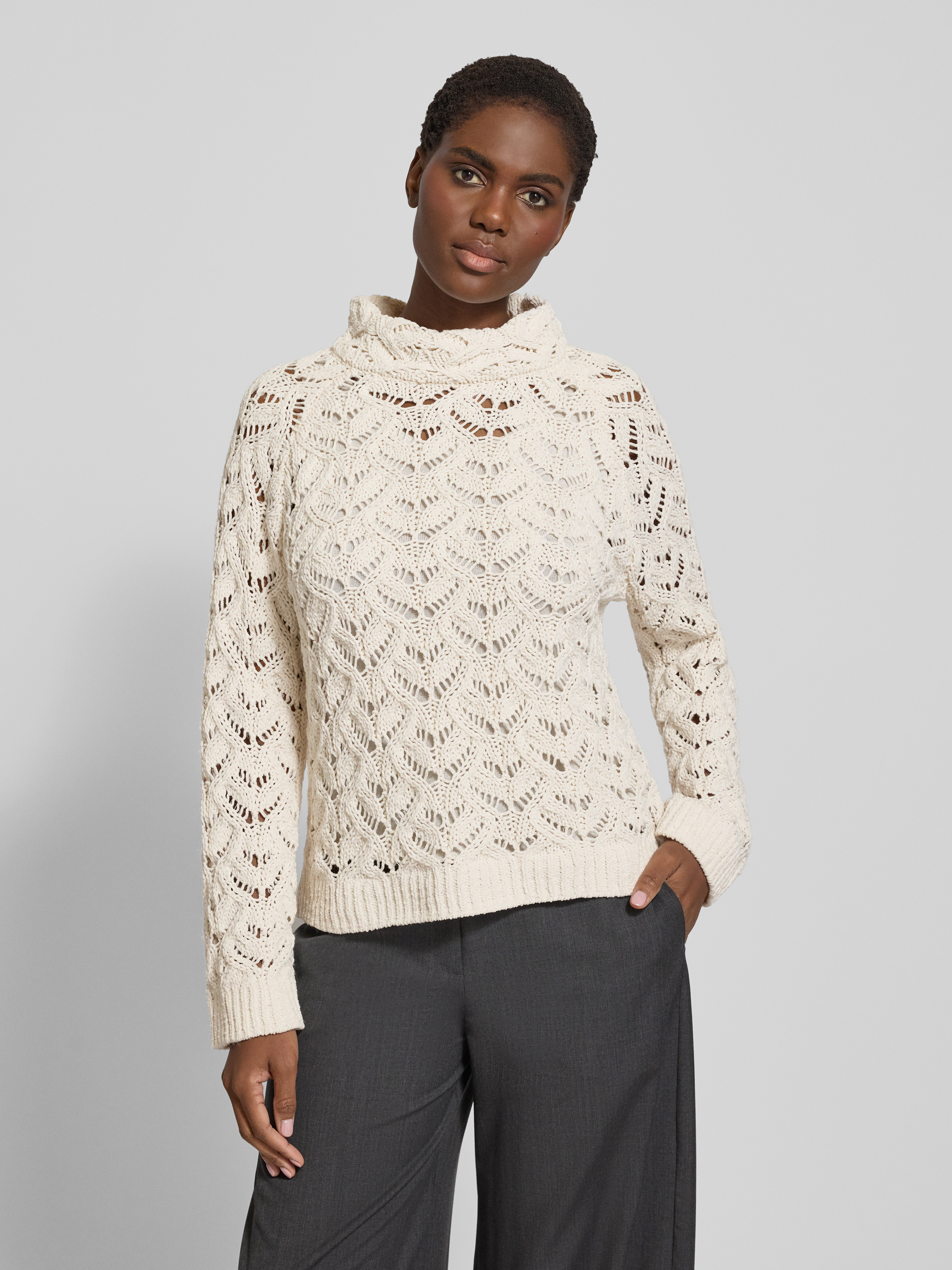 Kup online monari Sweter z dzianiny o kroju regular fit z dodatkiem ...