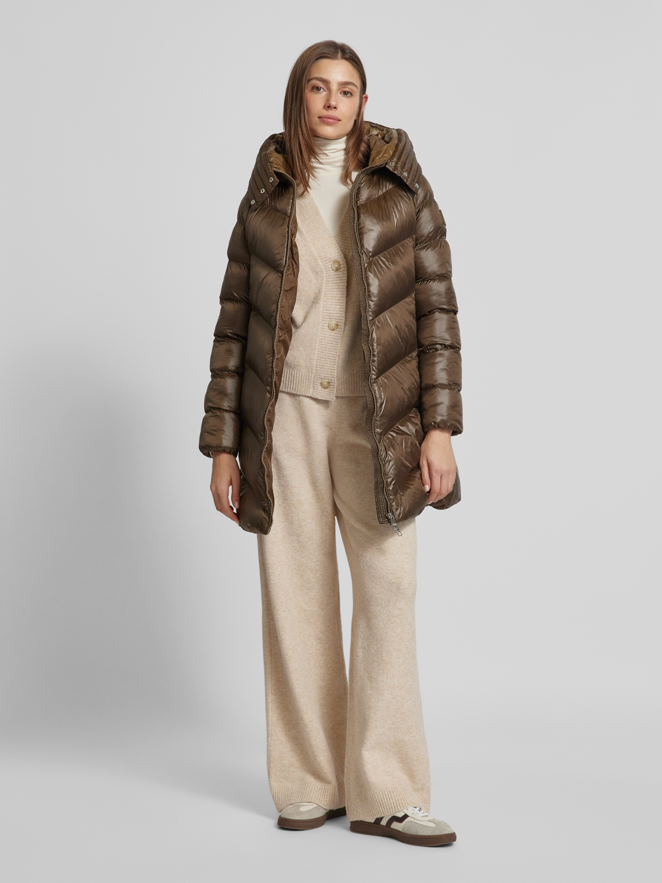 BOSS Steppmantel mit Kapuze Modell 'Petrana' (oliv) online kaufen