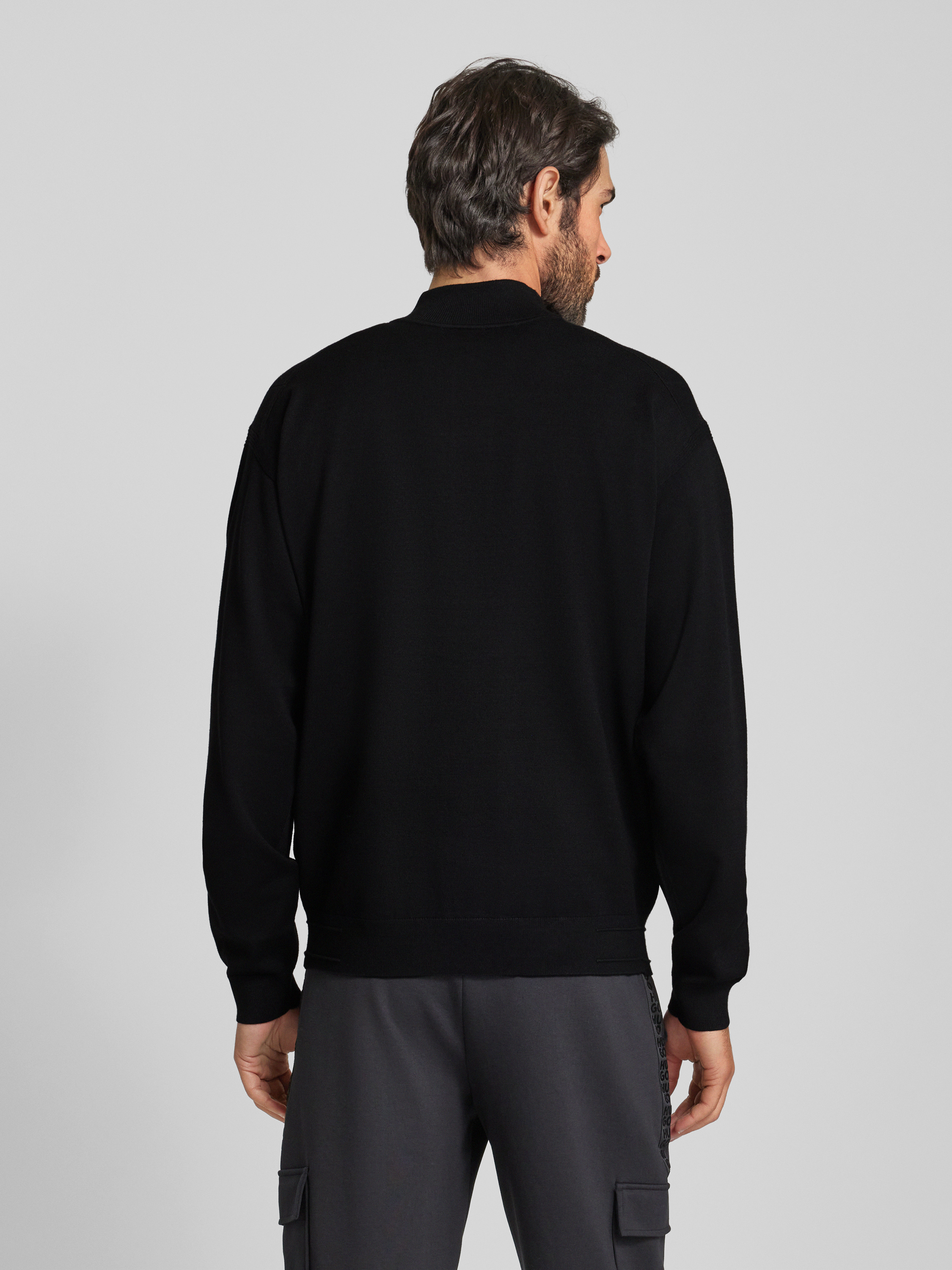 BOSS Green Strickpullover mit Label-Patch Modell 'Drop Needle' (black ...