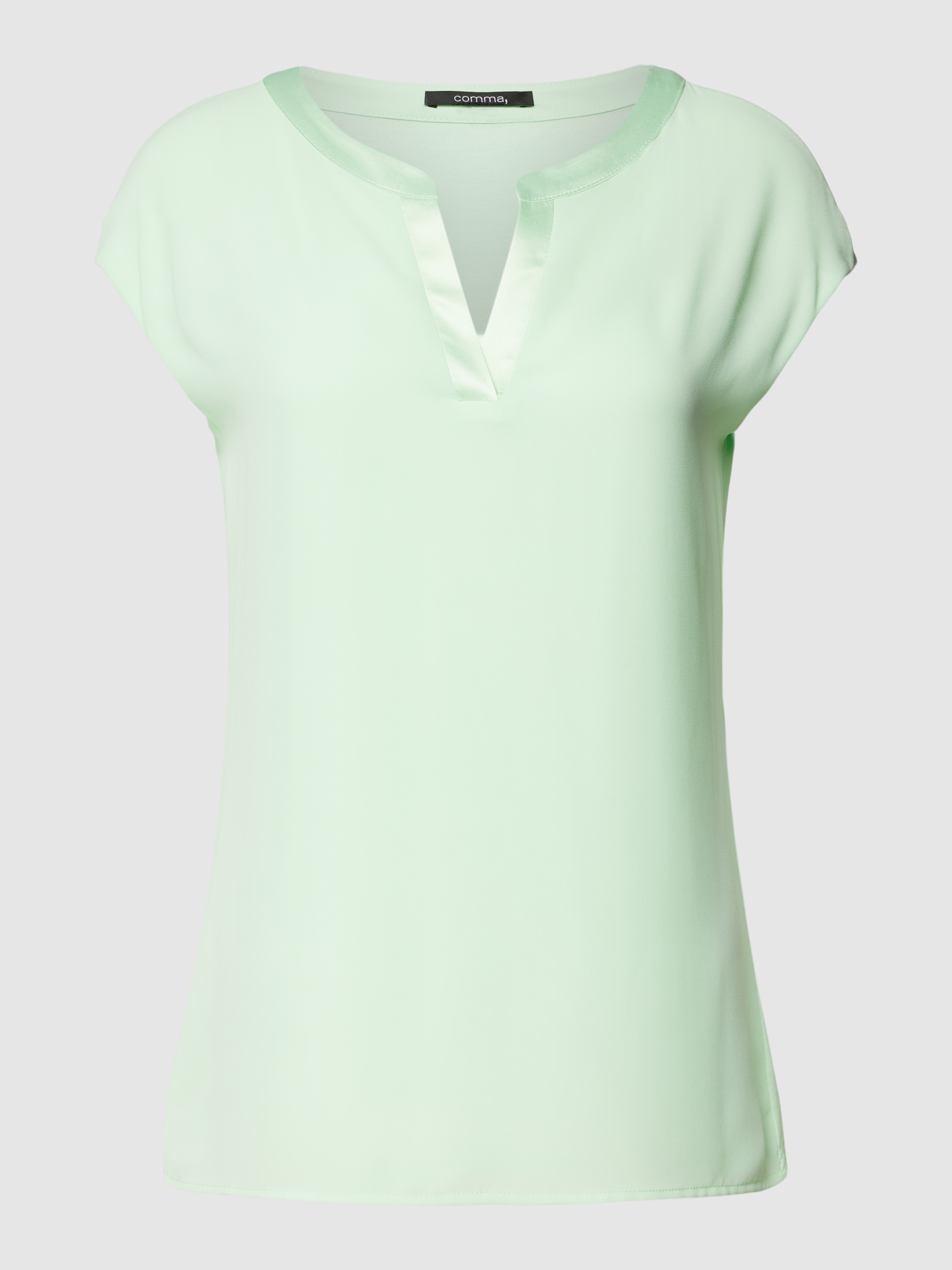 COMMA T-Shirt mit Tunikakragen und kontrastiver Rückseite (mint) online ...