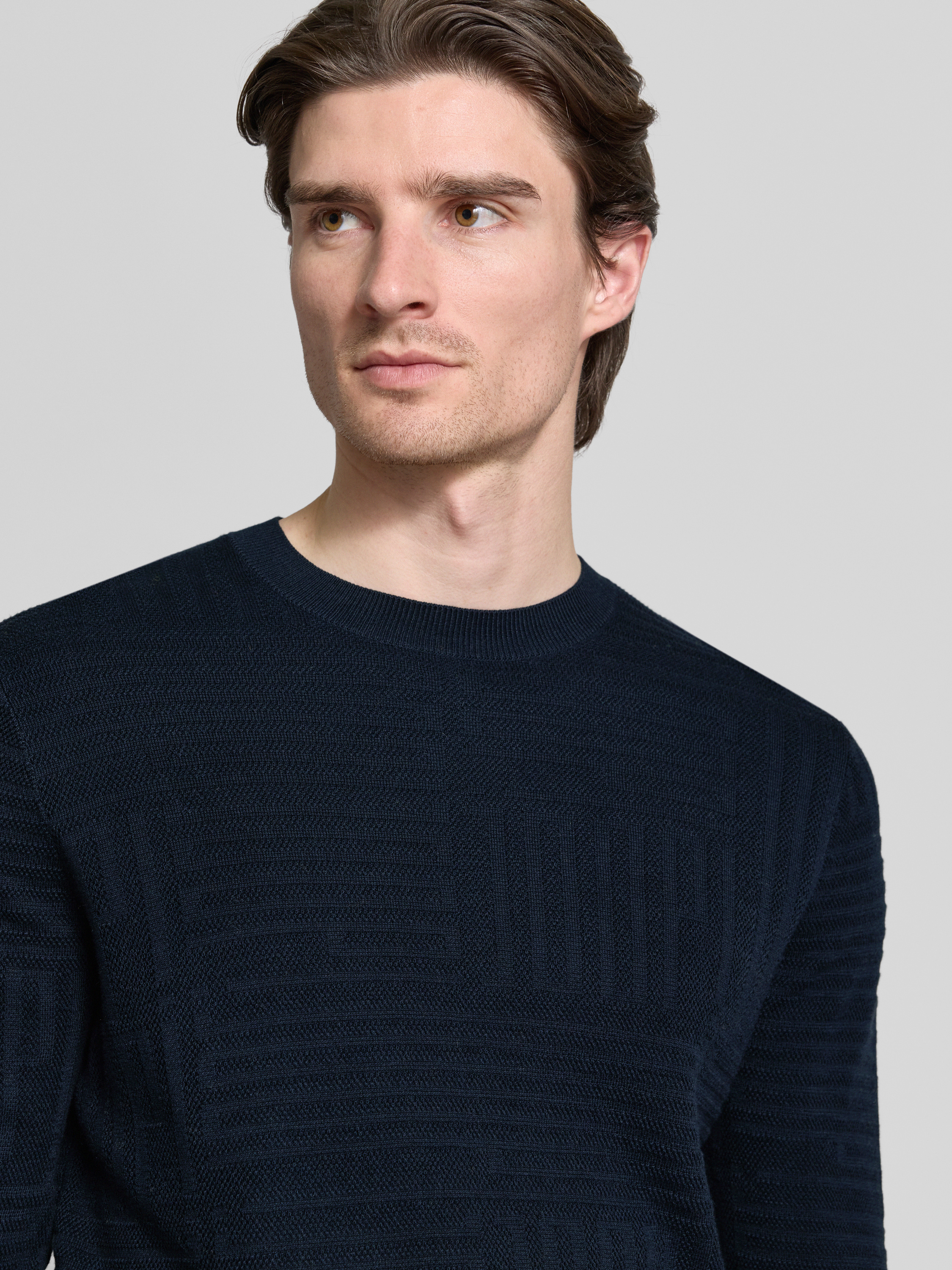 Kup online JOOP! Collection Sweter z dzianiny z prążkowanymi ...