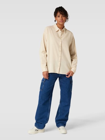 Noisy May Oversized overhemdblouse met overhemdkraag, model 'MOYA' in zand online kopen | P&C