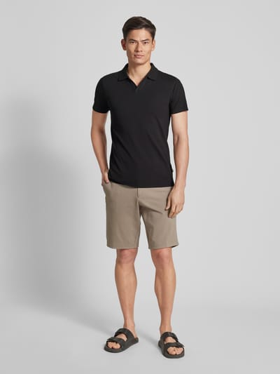 Lindbergh Slim fit poloshirt met platte kraag in zwart online kopen | P&C