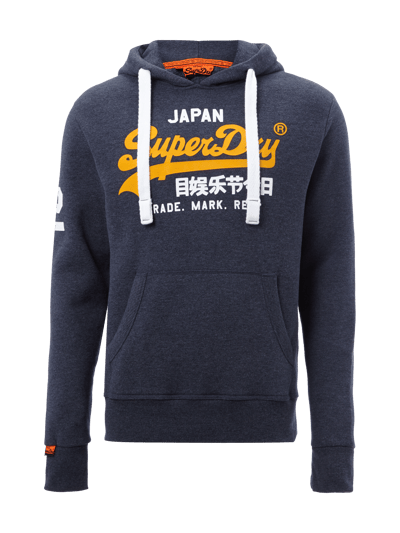 Superdry Hoodie mit Logo Print blau melange online kaufen