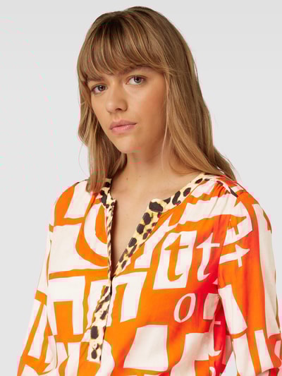 Emily Van den Bergh Blouse in two-tone-stijl, model 'Schlupf' in oranje ...