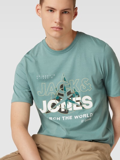 Jack & Jones T-Shirt mit Label-Print Modell 'JCOHUNT' (mint) online kaufen