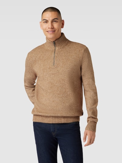 Fynch-Hatton Strickpullover mit kurzem Reißverschluss (camel) online kaufen