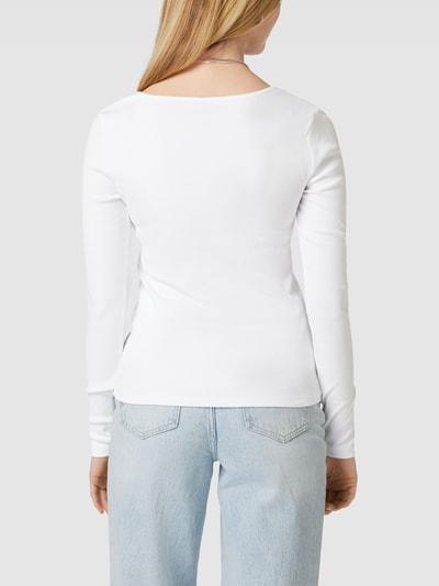 Pieces Longsleeve mit V-Ausschnitt Modell 'TANIA' (weiss) online kaufen