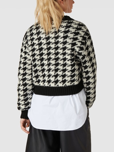 Gina Tricot Cardigan met pied-de-poule-motief, model 'ROSEMARIE' in wit ...