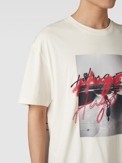 HUGO T-Shirt mit Label-Print Modell 'Dateboard' (weiss) online kaufen