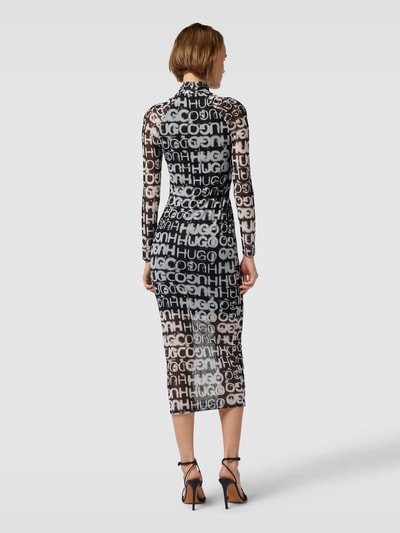 HUGO Midikleid mit Allover-Muster Modell 'Nortensis' (weiss) online kaufen