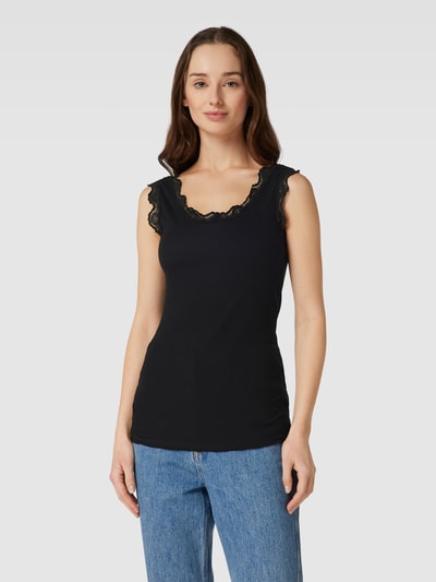 Fransa Top in Ripp-Optik (black) online kaufen