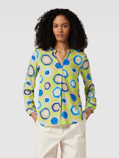 Emily Van den Bergh Blouse van viscose met all-over motief in geel ...