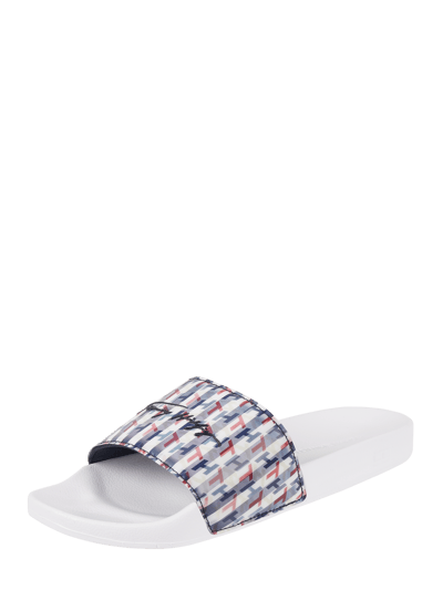 Tommy Hilfiger Slides mit reflektierendem Logo Muster offwhite online kaufen
