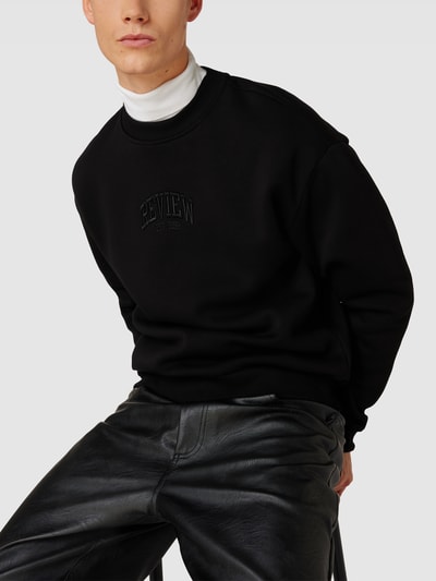 REVIEW Sweatshirt mit Label-Stitching (black) online kaufen