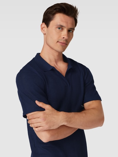 Jack & Jones Premium Poloshirt in Strick-Optik Modell 'JAMES' (marine ...