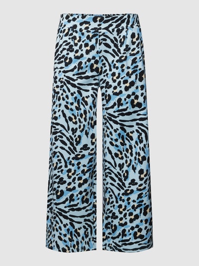 ICHI Culotte met bandplooien, model 'Kate' in bleu online kopen | P&C