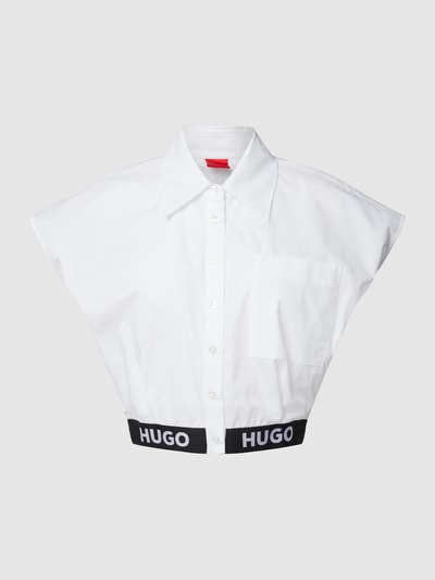 HUGO Cropped Blusentop mit Label-Print Modell 'EKALIN' (weiss) online ...