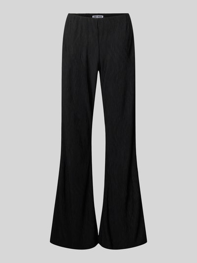 REVIEW Flared cut broek met plissévouwen en elastische band in zwart ...