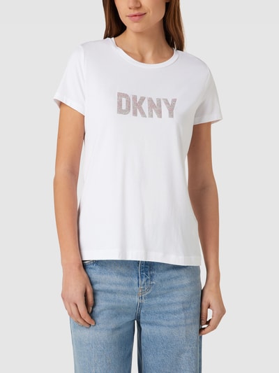 DKNY T-shirt met labeldesign, model 'MARCH' in offwhite online kopen | P&C