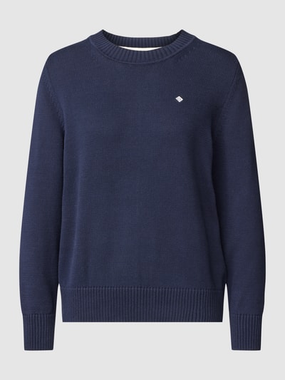 Gant Strickpullover mit Label-Detail Modell 'Icon' (marine) online kaufen
