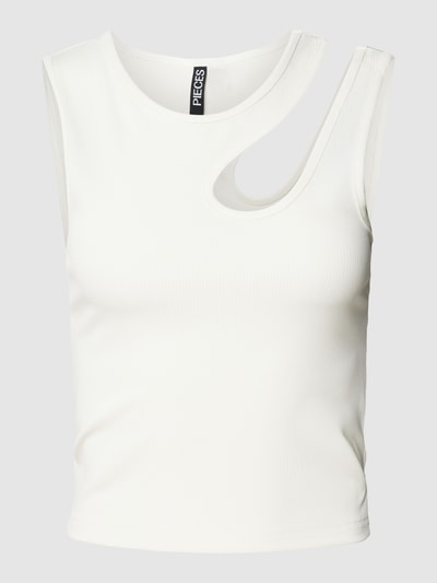 Pieces Top met cut-out, model 'KATE' in offwhite online kopen | P&C