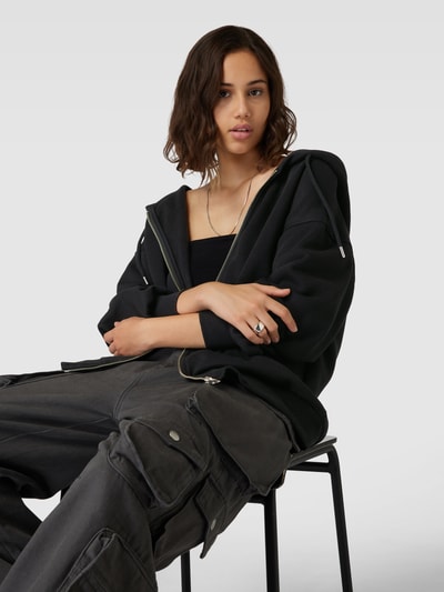 Kup online Gina Tricot Bluza rozpinana oversized z kapturem (czarny)