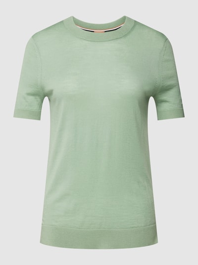 BOSS T-shirt in gebreide look, model 'Falyssiasi' in mintgroen online ...