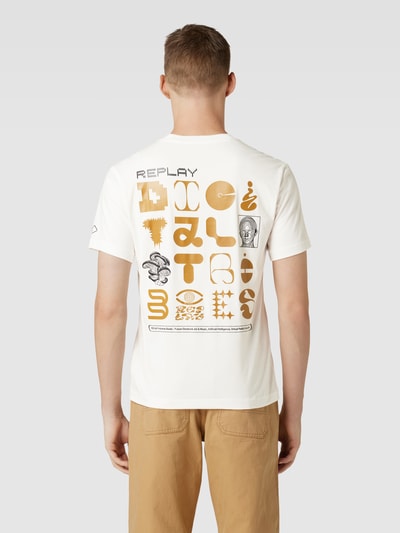 Replay T-Shirt mit Label-Print (weiss) online kaufen