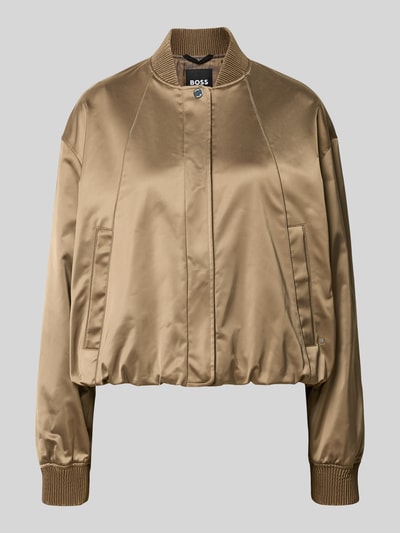 BOSS Regular fit blouson met strookzakken model 'Petticali' in taupe ...
