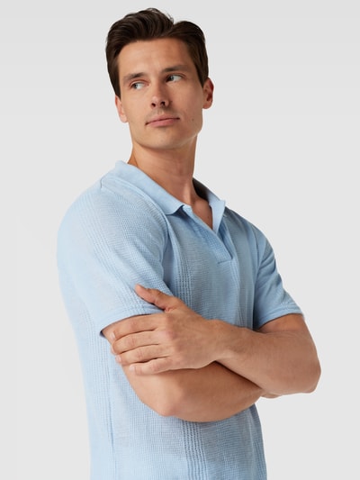 Jack & Jones Premium Poloshirt in Strick-Optik Modell 'JAMES' (hellblau ...