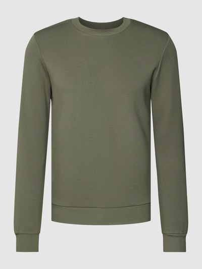 MOS MOSH Sweatshirt mit Label-Stitching Modell 'Abel' (khaki) online kaufen