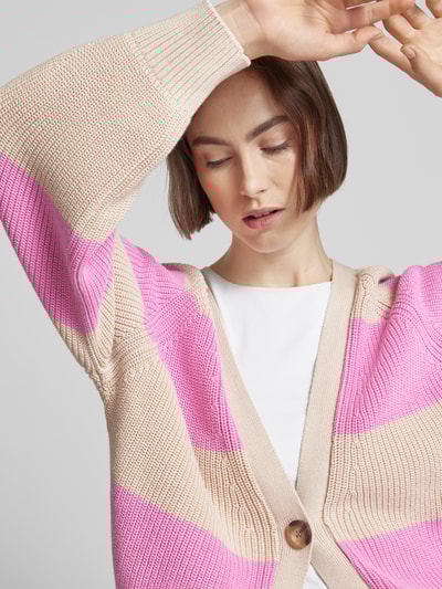 Mazine Cardigan met blokstrepen, model 'Mala' in beige online kopen | P&C