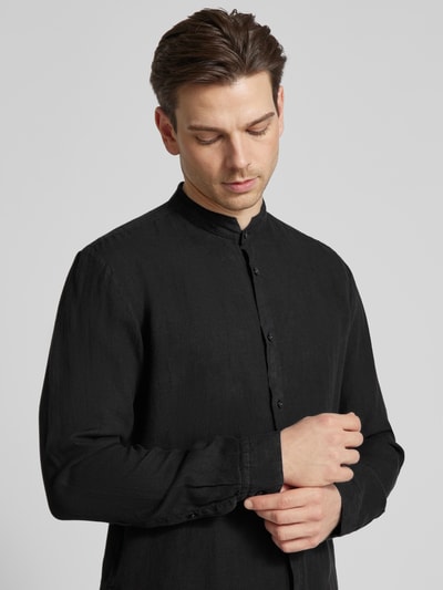 HUGO Slim fit linnen overhemd met opstaande kraag, model 'Elvory' in ...