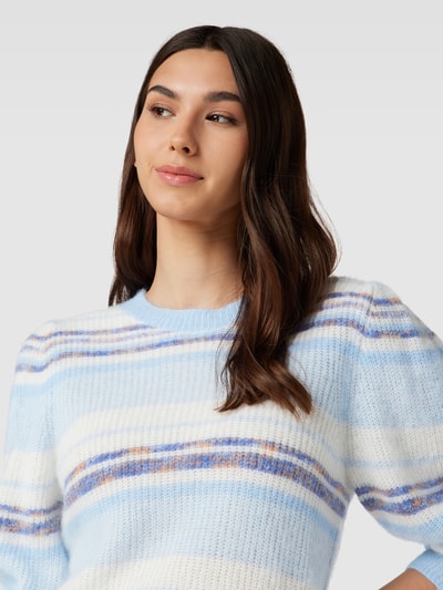 Boss Orange Strickpullover Mit Streifenmuster Modell Faoki Hellblau