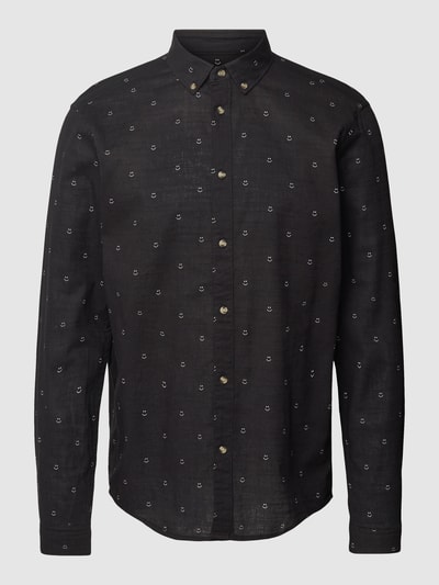 Tom Tailor Denim Relaxed Fit Freizeithemd mit Allover-Print (black ...