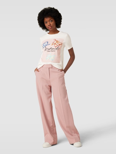 Weekend Max Mara T-shirt met label- en motiefprint, model 'YEN' in roze ...