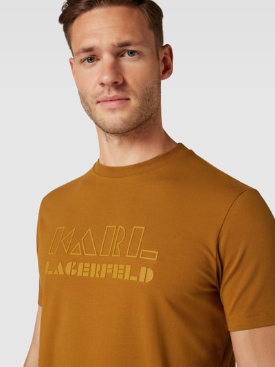 Karl Lagerfeld T-Shirt mit Label-Print (cognac) online kaufen