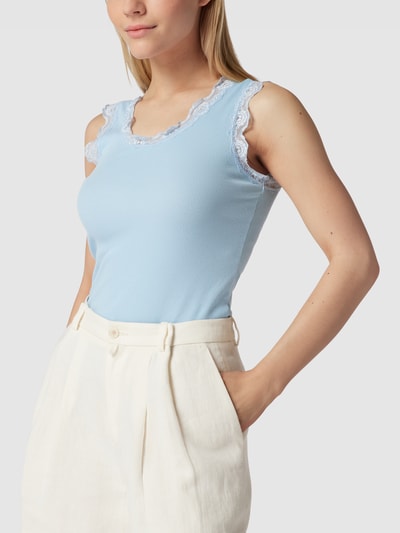 Fransa Top in Feinripp-Optik Modell 'seas' (hellblau) online kaufen
