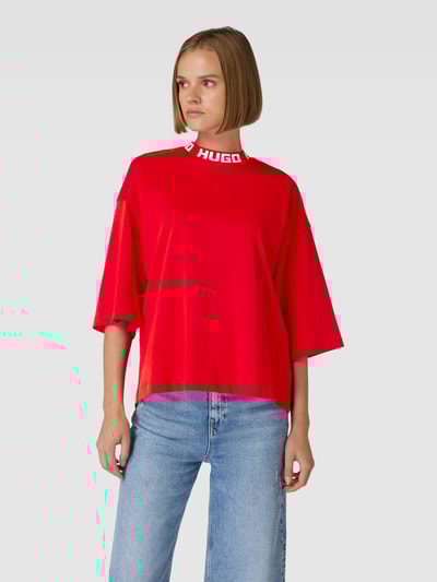 HUGO T-Shirt mit Label-Details Modell 'Dinaya' (rot) online kaufen