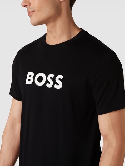BOSS T-Shirt mit Label-Print Modell 'Basic Logo' (black) online kaufen