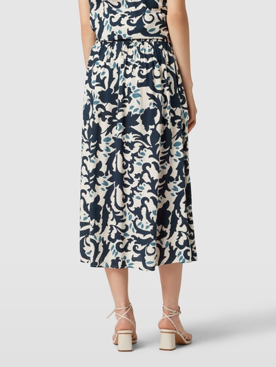 Part Two Midirok van viscose met all-over motief in marineblauw online kopen | P&C