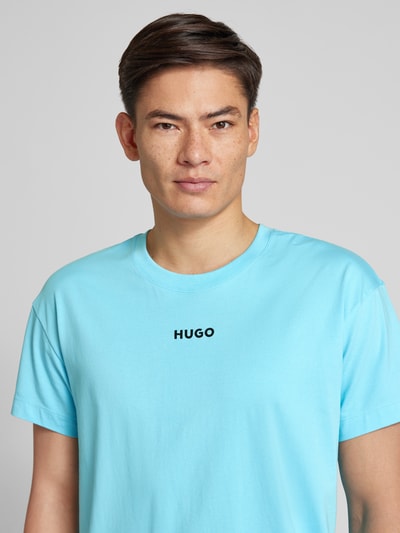 HUGO T-Shirt mit Label-Print (neon blau) online kaufen