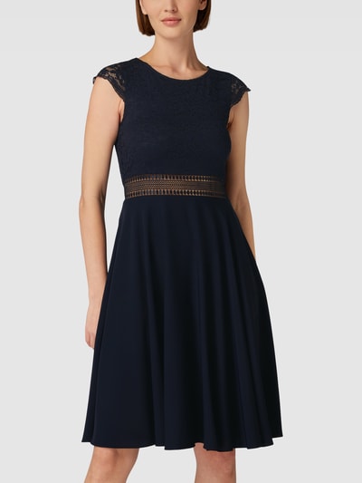 V.M. Cocktailkleid mit Spitzenbesatz (dunkelblau) online kaufen