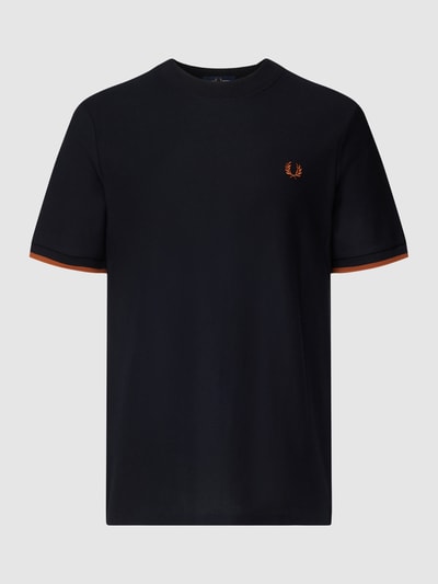 Fred Perry T-Shirt mit Strukturmuster Modell 'Tipped Cuff Pique T-Shirt ...