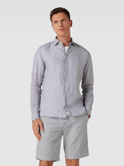 Cinque Leinenhemd mit Kentkragen Modell 'Steven' (silber) online kaufen