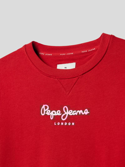 Pepe Jeans Sweatshirt mit Label-Print Modell 'EDDIE' (rot) online kaufen